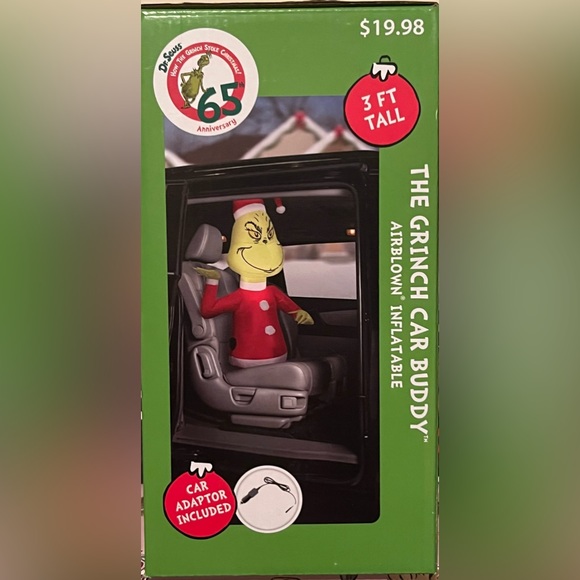 Other | Nwt The Grinch Car Buddy Christmas Airblown Inflatable Led 3 Ft ...
